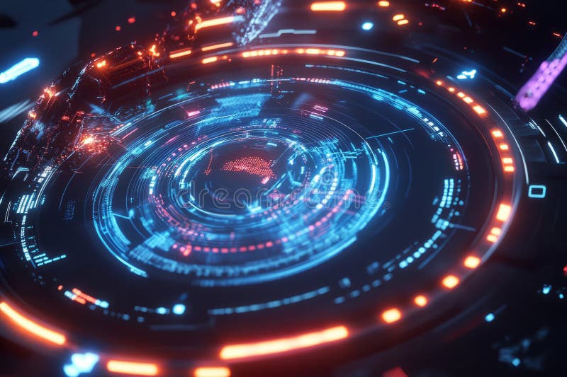 A Futuristic Data Visualization Displaying Glowing Ai Driven Digital Charts Pulsating