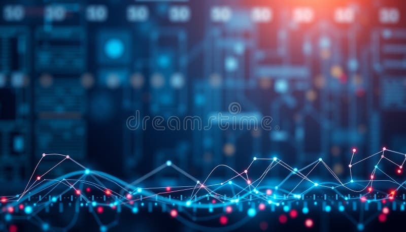 Futuristic Data Visualization with Dynamic Charts Stock Illustration ...