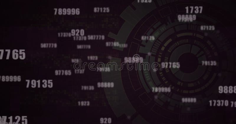 Futuristic Data Visualization Graphic Being Animated on Dark Grid, Showing Floating Numeric ...