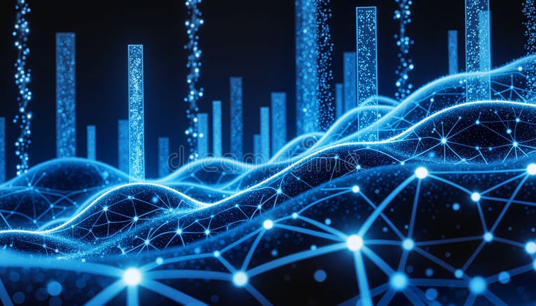 Futuristic Data Visualization with Interconnected Sensors, Digital Intelligence Stock ...