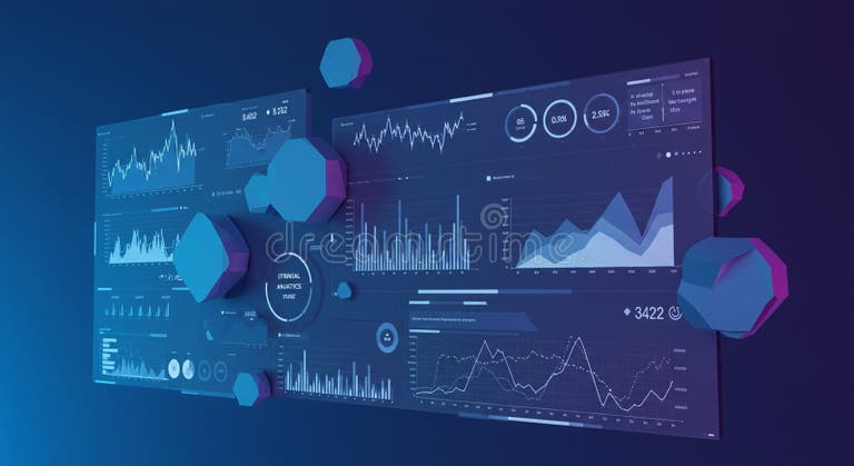 Futuristic Data Visualization Interface Featuring Various Analytical ...