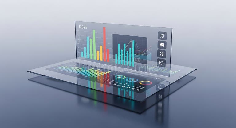 Futuristic Data Visualization Interface Stock Illustration - Illustration of dashboard, digital ...
