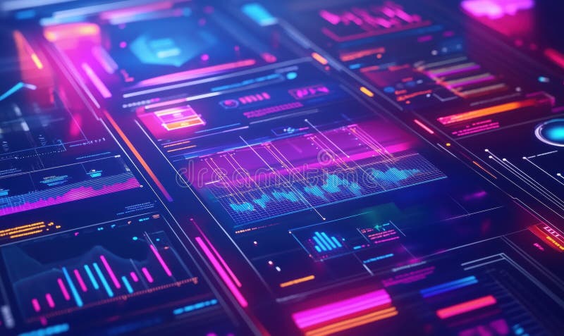 Futuristic Data Visualization Interface with Vibrant Neon Colors ... Futuristic Data Visualization Interface with Vibrant Neon Colors ...