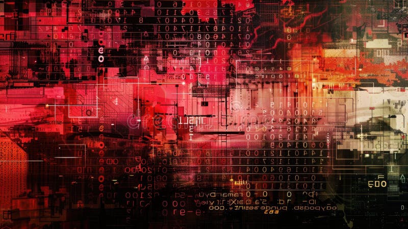 Futuristic Data Visualization with Numbers, Binary Code, Cyberpunk ...