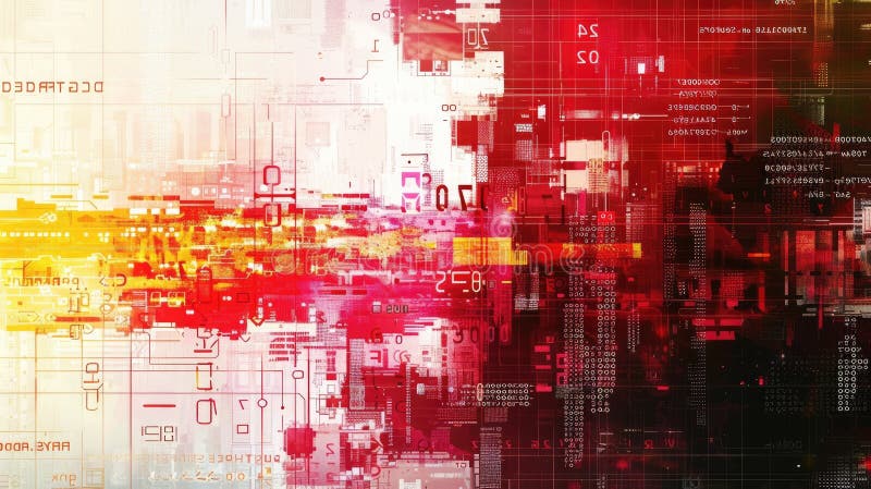 Futuristic Data Visualization with Numbers, Binary Code, Cyberpunk ...