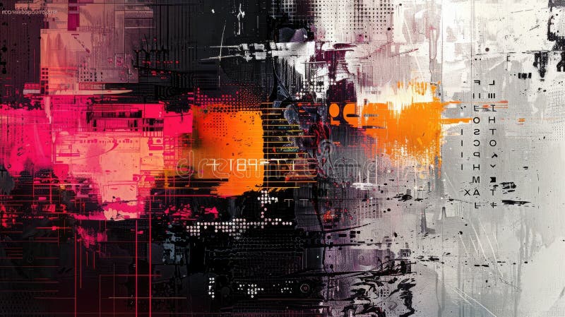 Futuristic Data Visualization with Numbers, Binary Code, Cyberpunk ...