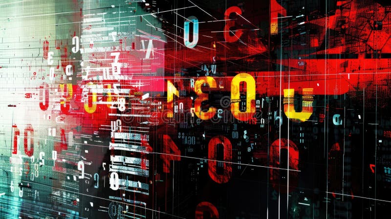 Futuristic Data Visualization with Numbers, Binary Code, Cyberpunk ...