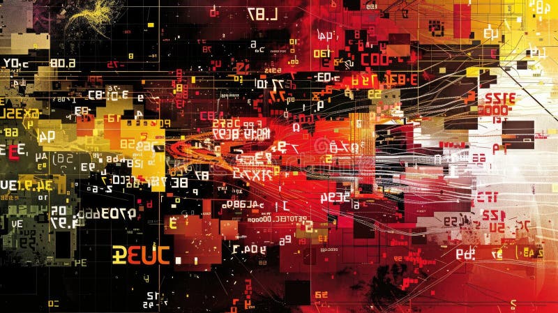 Futuristic Data Visualization with Numbers, Binary Code, Cyberpunk ...