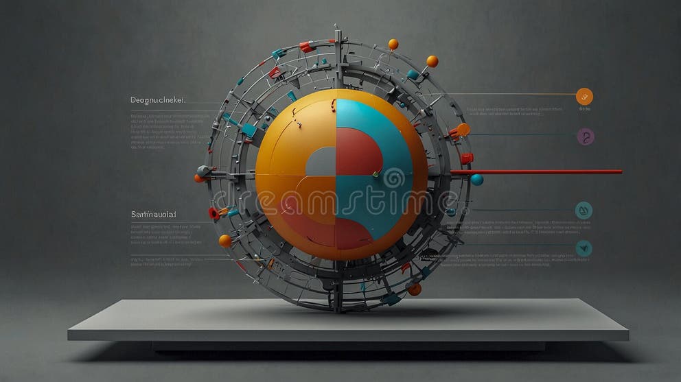 Futuristic Data Visualization Sphere Model Stock Illustration - Illustration of sphere, hightech ...