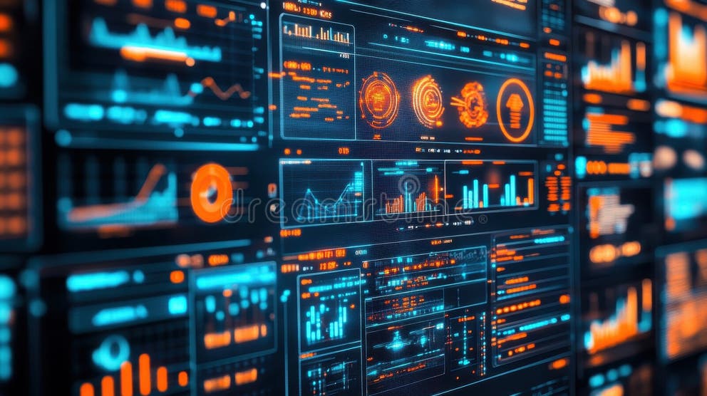 Futuristic Data Visualization a Symphony of Graphs Charts Grids ...