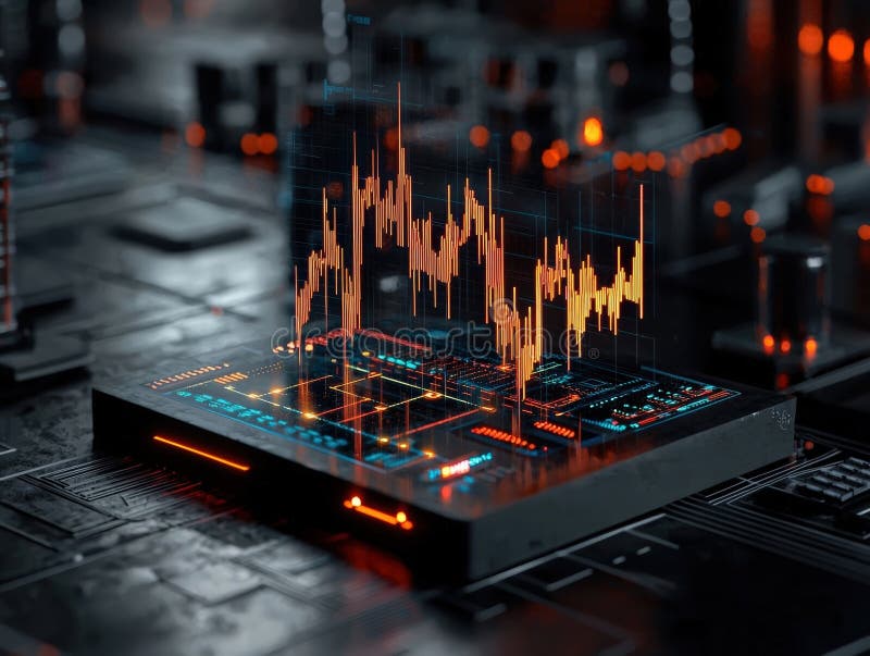 Futuristic Data Visualization with Vibrant Orange and Blue Colors ...