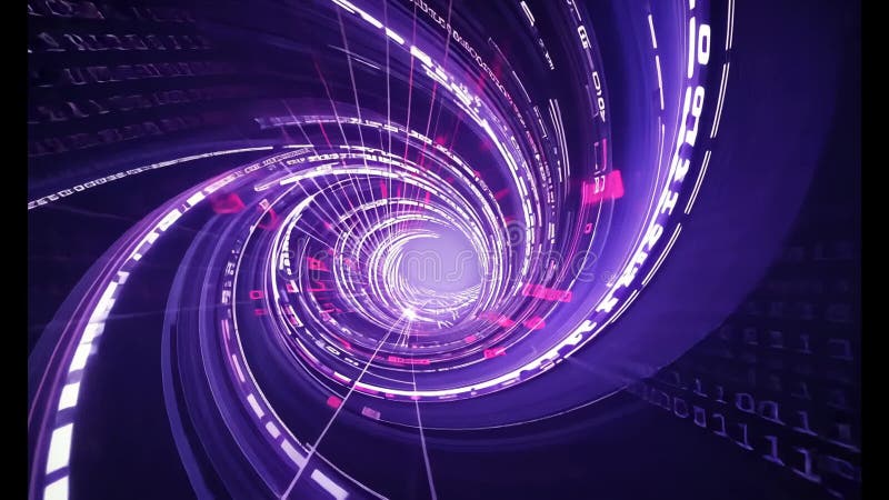 Futuristic Data Vortex with Digital Spirals in Motion for Technology ...