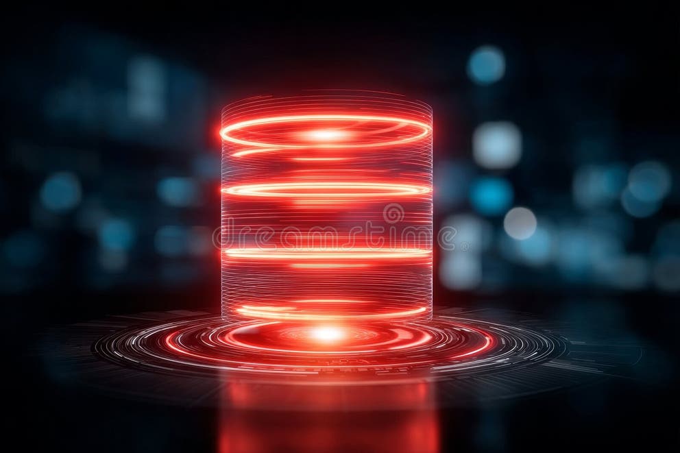 Futuristic Database Icon, Cyber Technology Concept Representing ...