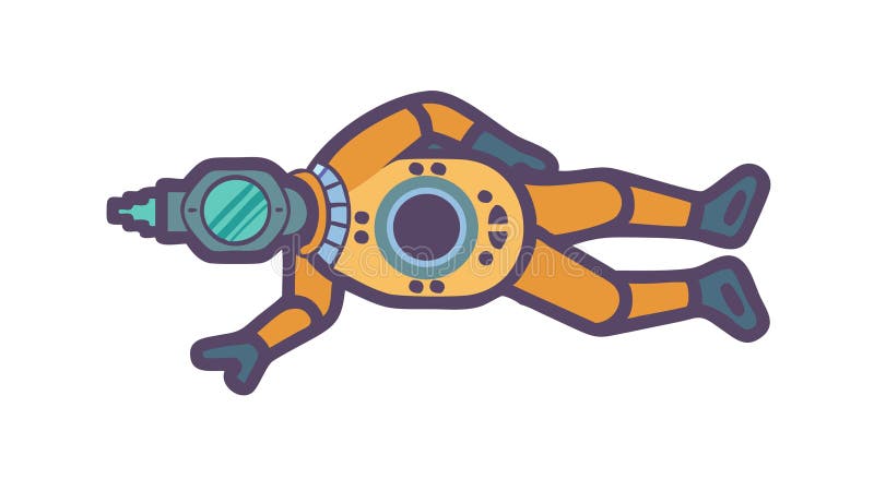 Futuristic Deep Sea Diver, Sci Fi Underwater Exploration Gear, Vector ...