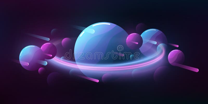 Planets with Ring. Saturn, Jupiter, Venus and Neptune. Solar System ...