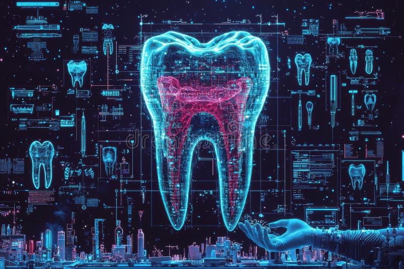 Futuristic Dental Care Concept with AI Technology Visualization Stock ...