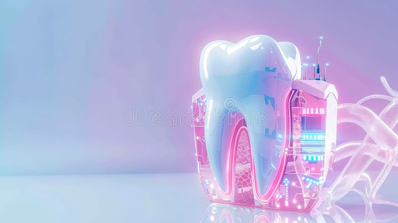 Futuristic Dental Technology Concept Art Stock Image - Image of neon ...