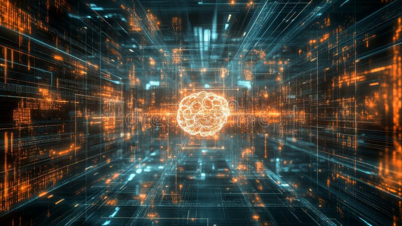 Futuristic Depiction of Artificial Intelligence in a Complex Digital ...