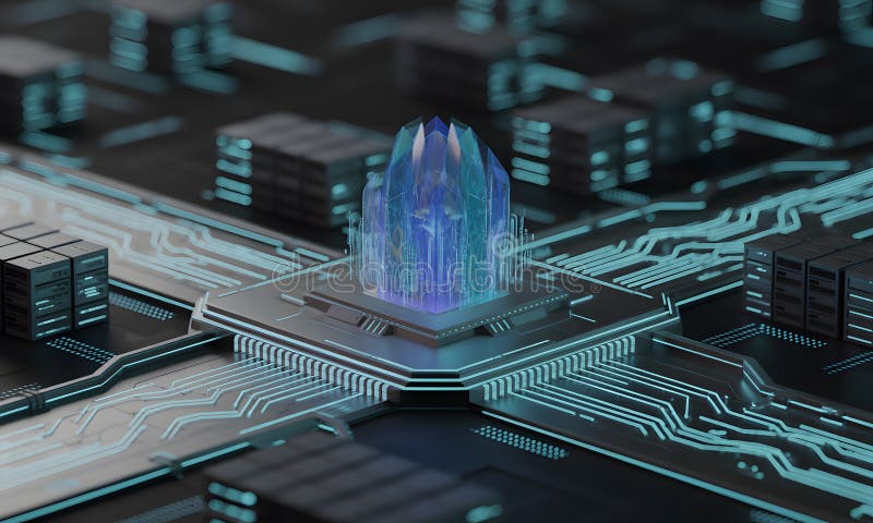 Digital Crystal Core stock illustration. Illustration of hardware ...