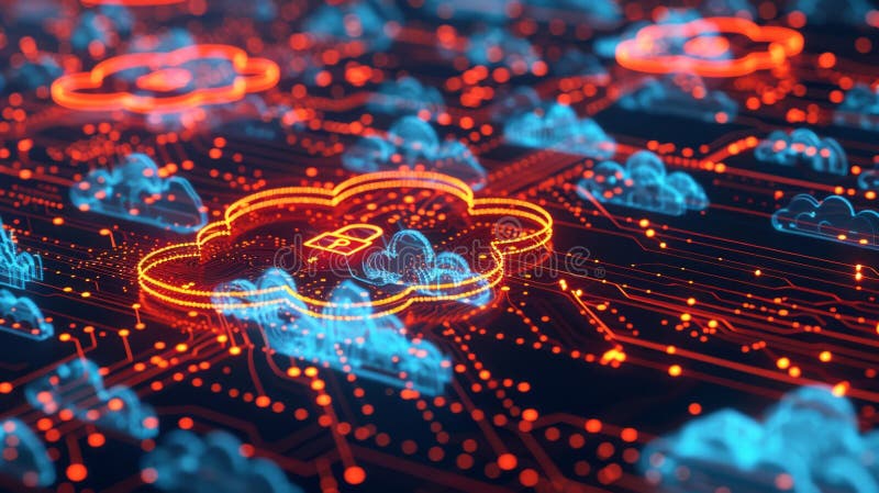 Cloud Computing Security and AI Innovation - Generative AI Stock Image ...