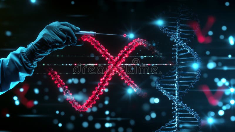 Futuristic Depiction of CRISPR Technology Illustrating Gene Editing and ...