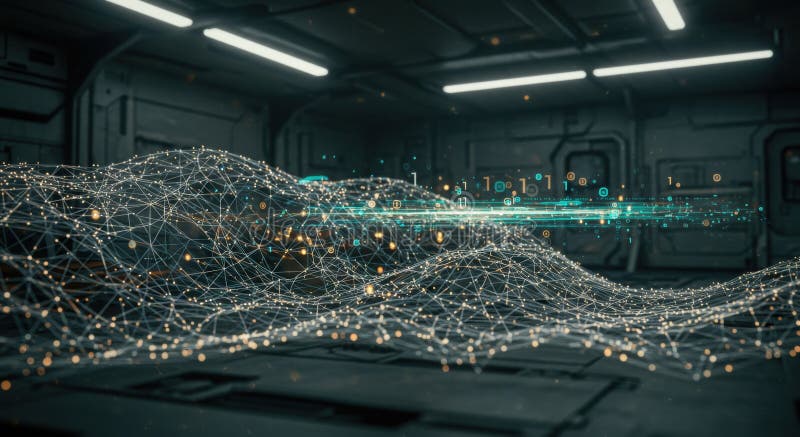 Digital Data Landscape stock illustration. Illustration of building ...