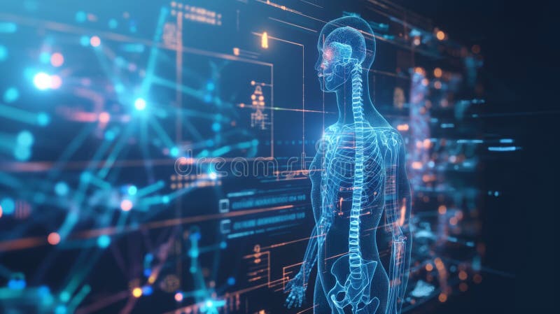 Digital Human Anatomy Interface Stock Photo - Image of tech ...
