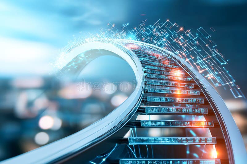 Futuristic Depiction of Digital Ladder Symbolizing Progress and ...