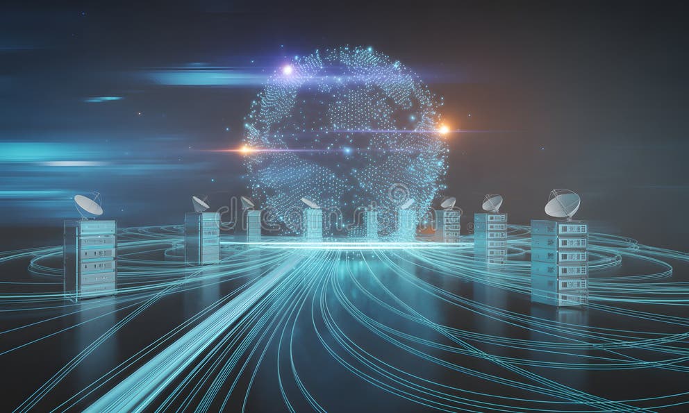 Global Network Infrastructure Stock Illustration - Illustration of ...