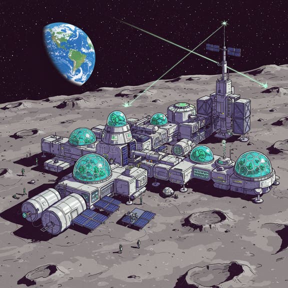 Futuristic Depiction of a Lunar Base on the Moon S Surface. the ...