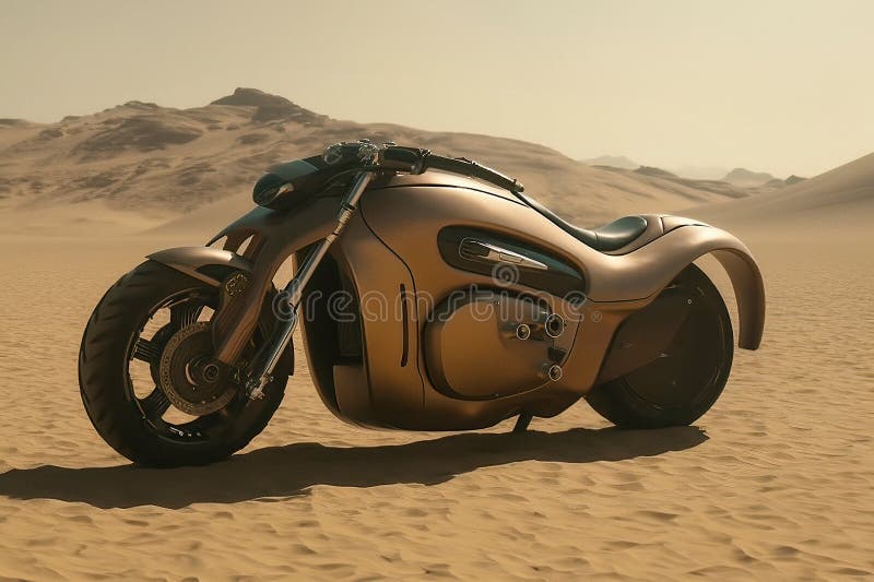 Futuristic Desert Motorcycle: Powerful and Sleek Machine in a Vast ...