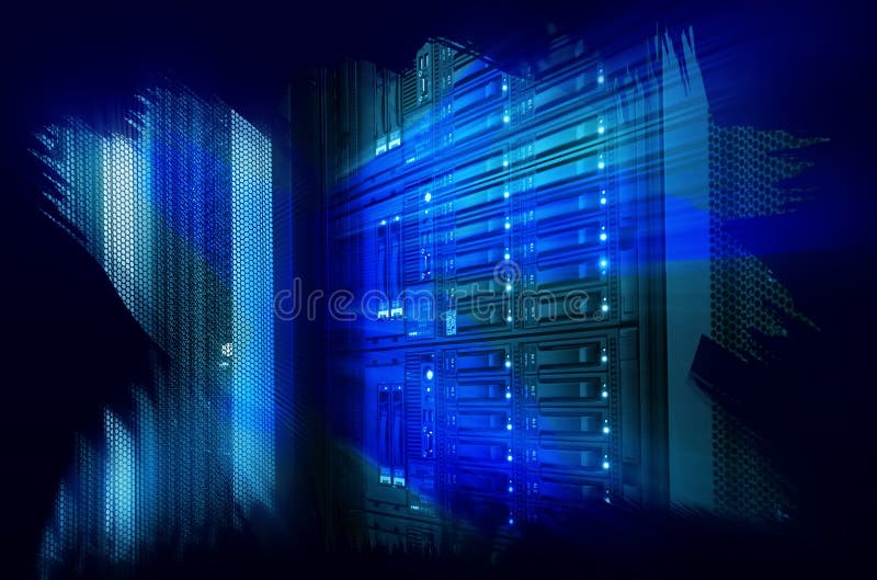 Futuristic Design Art Design of the Mainframe in the Data Center Stock ...