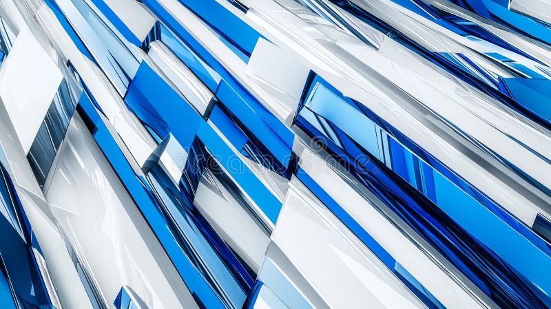 Futuristic Design of Blue and White Geometric Shapes is Overlapping To ...