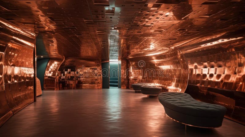 Copper and Brass: Award-Winning Futuristic Interior Desig Stock ...