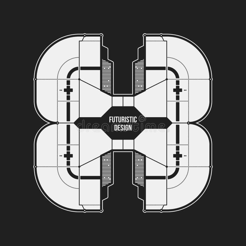 Futuristic Design Element Template Stock Vector - Illustration of ...