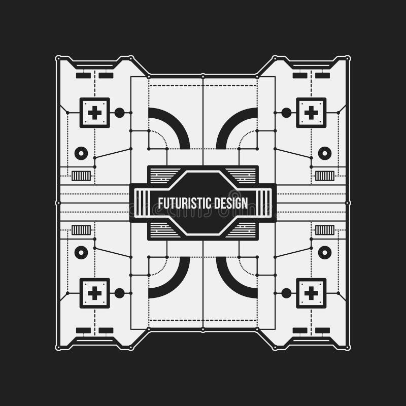 Futuristic Design Element Template Stock Vector - Illustration of panel ...
