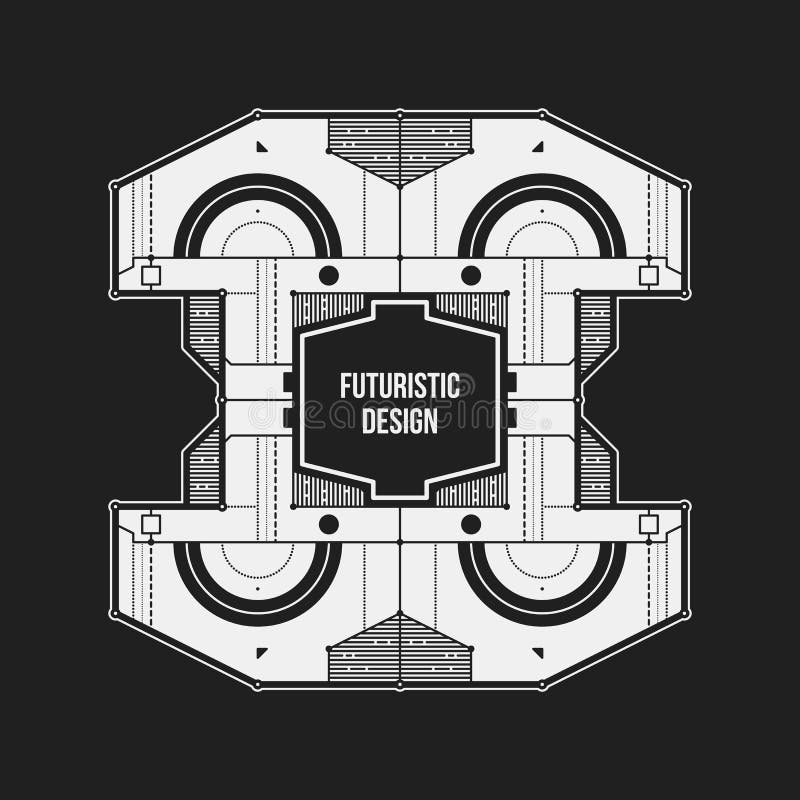 Futuristic Design Element Template Stock Vector - Illustration of black ...