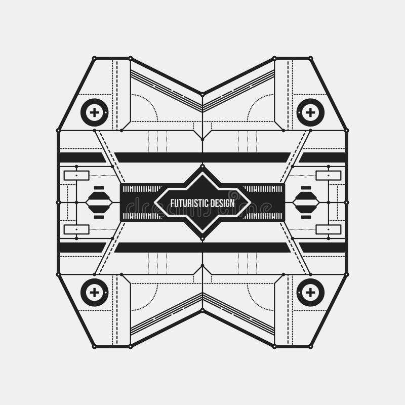 Futuristic Design Element Template Stock Vector - Illustration of panel ...