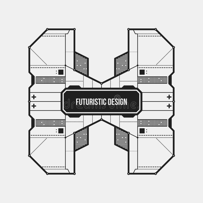 Futuristic Design Element Template Stock Vector - Illustration of ...