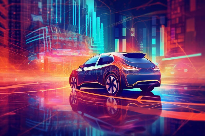 Futuristic Design of Fast Electric Car Concept Stock Illustration ...