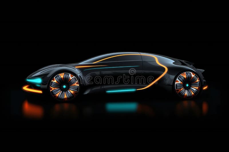 Futuristic Design of Fast Electric Super Car Concept Stock Illustration ...