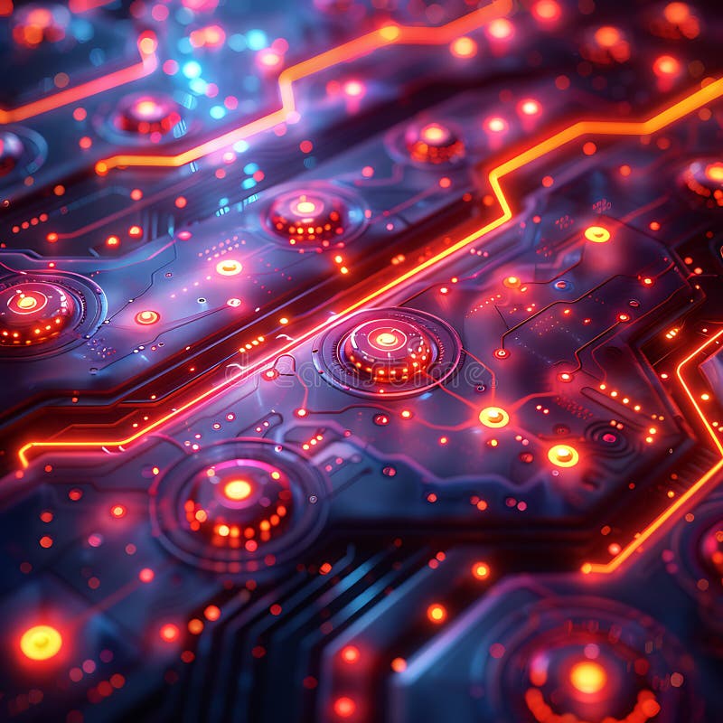 Neon Tech Canvas: Vibrant Abstract Background Stock Illustration ...