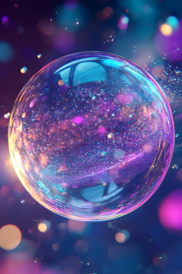 Futuristic Design Featuring a Glowing Bubble in Vibrant Colors and ...