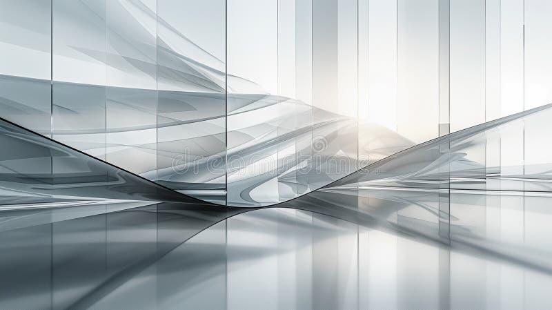 Futuristic Design with Flowing Glass Structures, Creating a Sense of ...