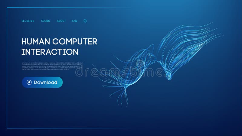 Flowing Curved Blue Lines Depicting Human-computer Interaction Concepts ...