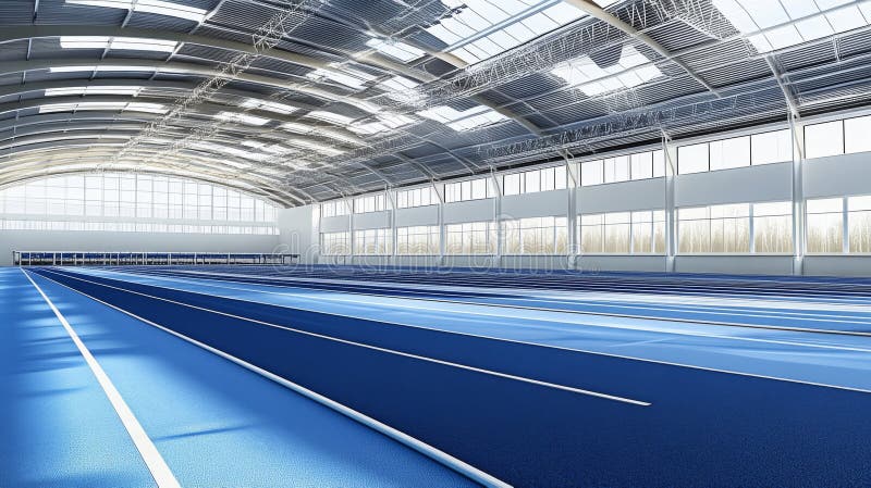 Futuristic Design for a Modern Indoor Running Track Stock Image - Image ...