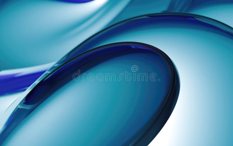 Futuristic Design: Multicolored Curved Object in Abstract Blue Glass ...