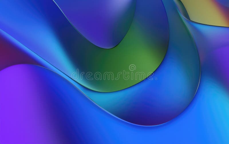 Futuristic Design: Multicolored Curved Object in Abstract Blue Glass ...