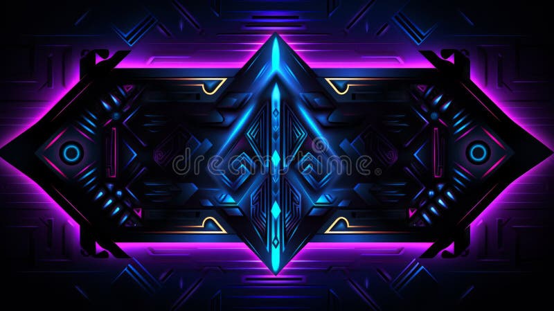 A Futuristic Design with Neon Lights and Blue and Purple Colors Stock ...