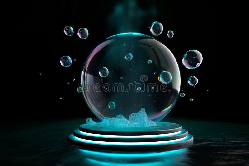 Futuristic Design of Podium for Product Demonstration with Soap Bubbles ...